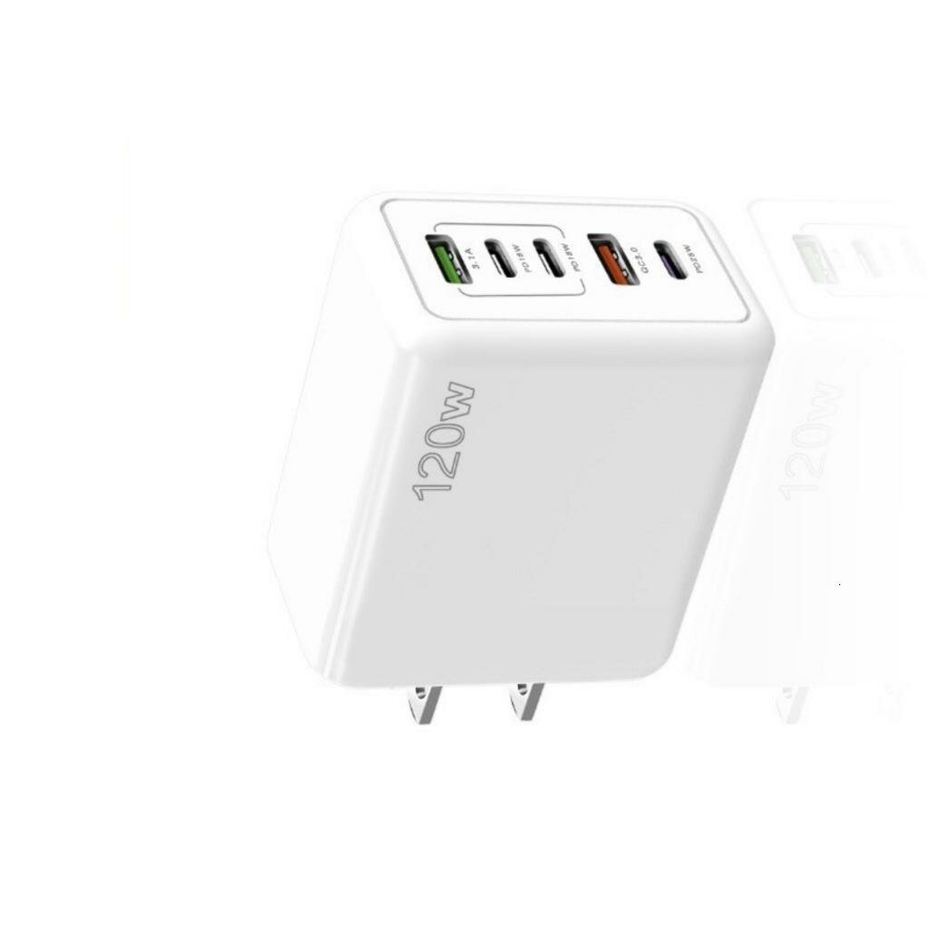 USB-C адаптер питания 120 Вт, 5 портов, Белый - Штепсельная Вилка США