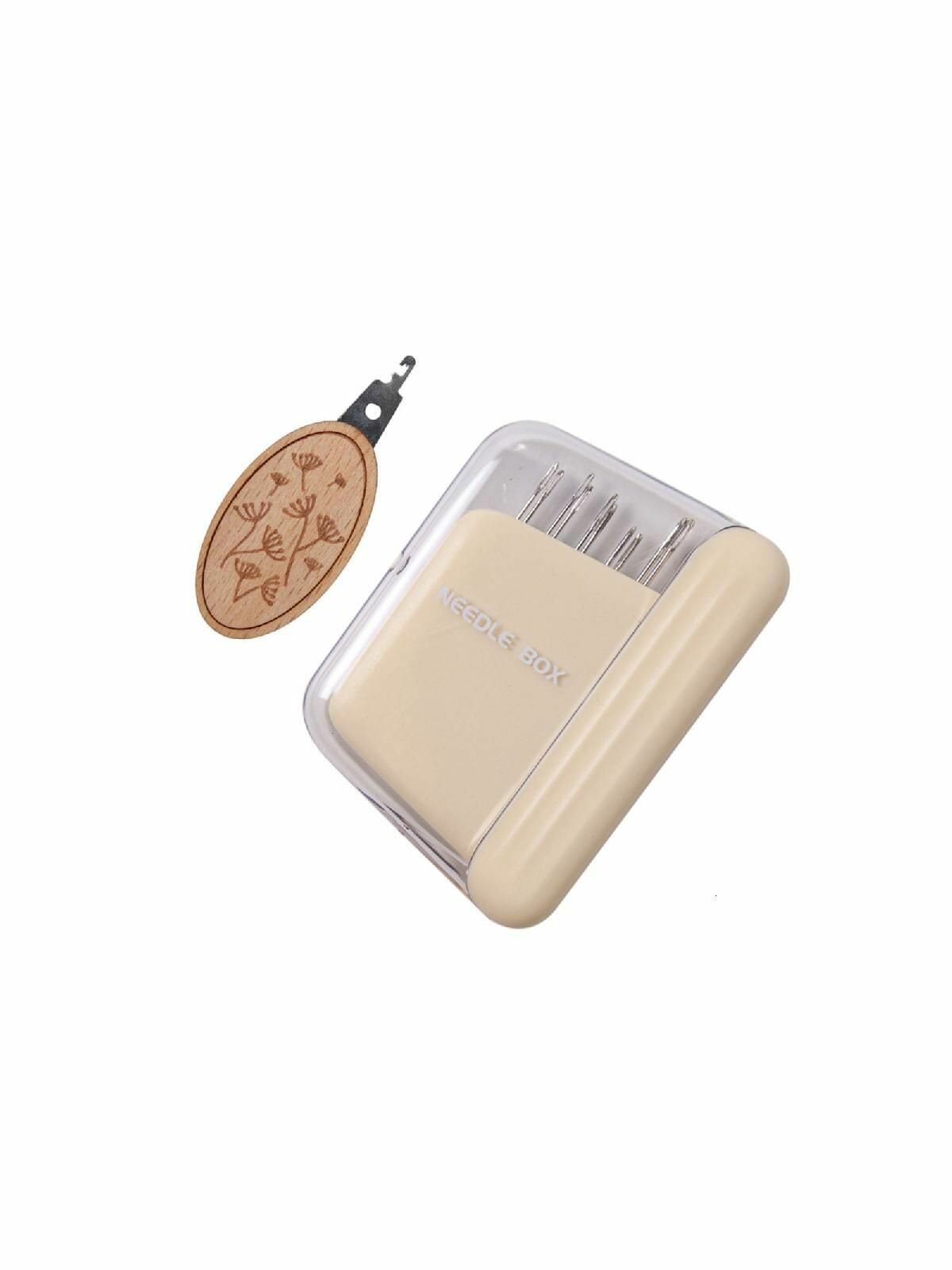 Металлические иглы для вышивания с магнитным держателем, Молочно-абрикосовый цвет