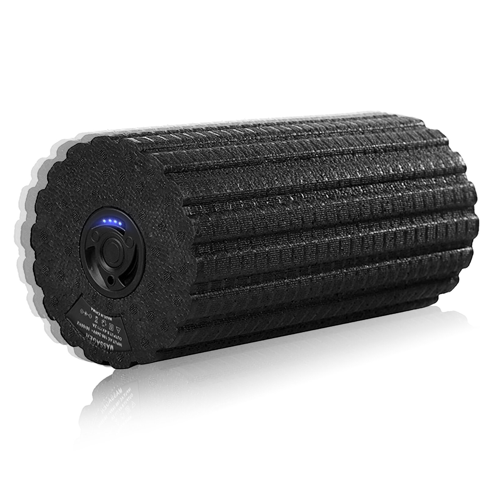 4 Speed Foam Roller Rechargeable Vibration Gym Fitness Massage Roller Pilates Yoga Back Muscle Recovery Massage Roller for Spine Neck Back Pain Relief Muscle Trigger Point Black EU plug US plug Material EPP + ABS Product Size 31*15 cm 12.2*5.9 in Product