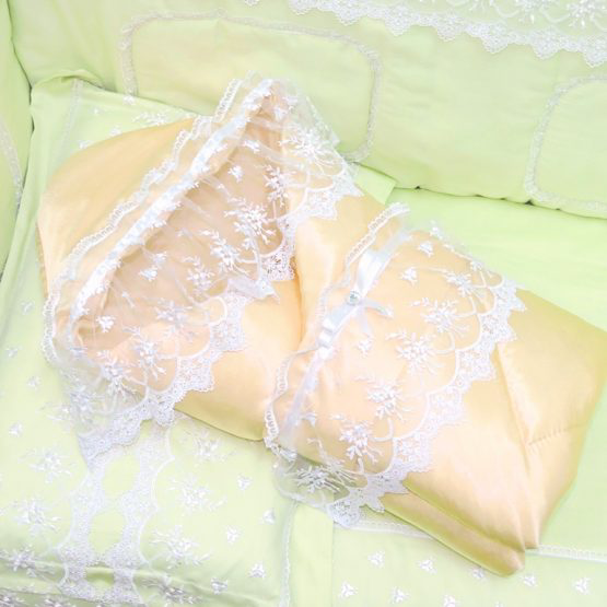 Комплект на выписку из роддома весна-осень, "Ампир", золотой, 100х100