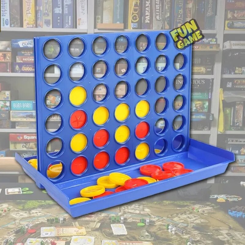 Connect 4 Четыре в ряд логическая развивающая настольная игра "Пятнашки в ряд" для детей без батареек, игровое поле