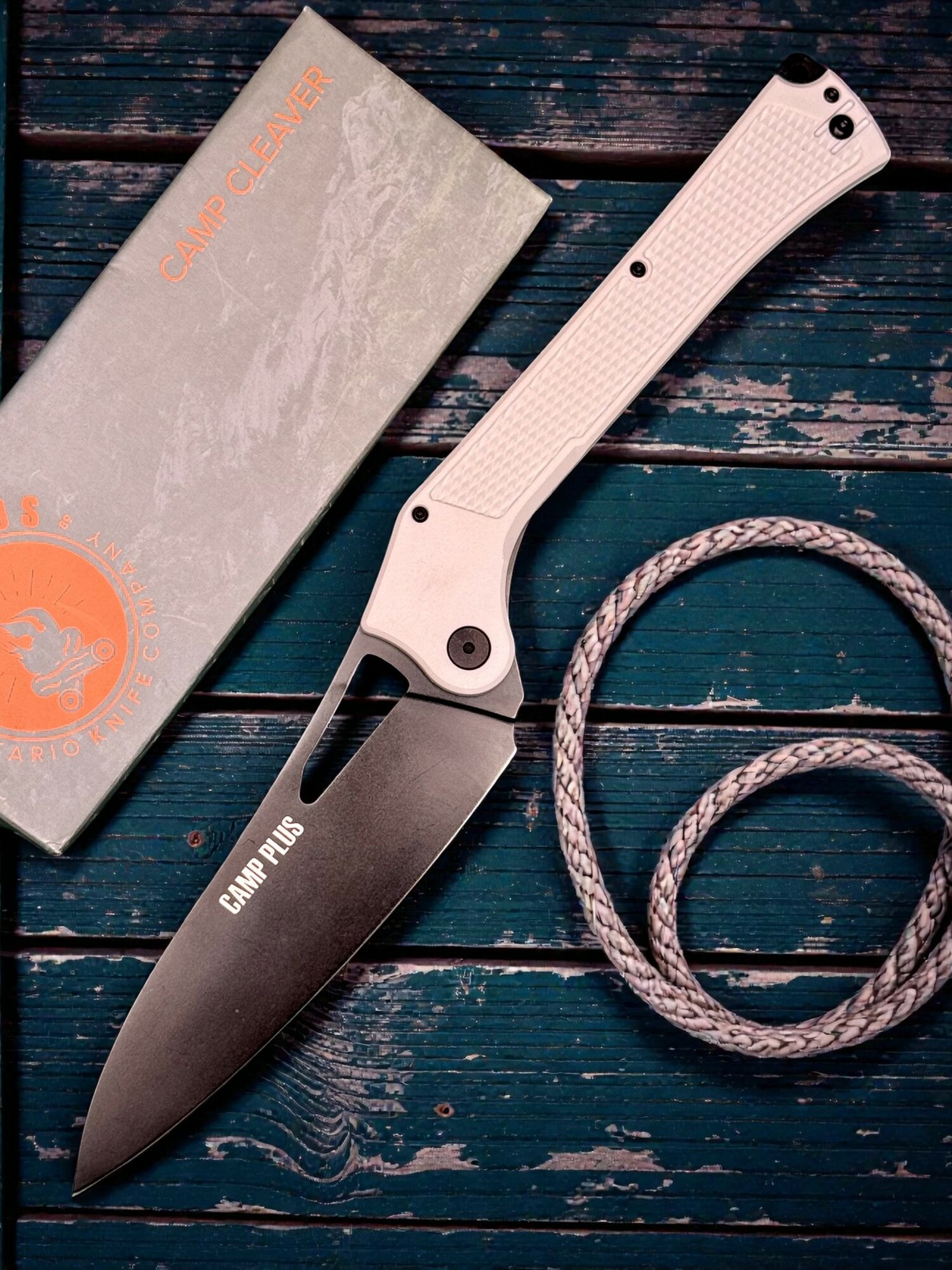 Нож складной Ontario ON4325WH Camp Plus EDC, White Handle