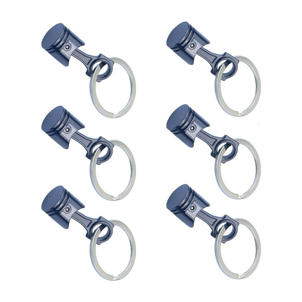 Набор из 6 шт. автомобильных брелков в виде поршня, Черный - Широкий рот