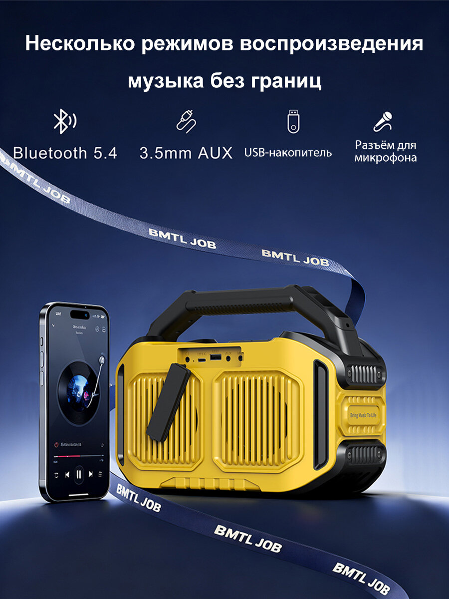 Колонка XDOBO BMTL JOB, Bluetooth 5.4, TWS, водонепроницаемая, световая синхронизация