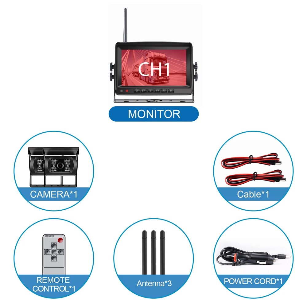 7-дюймовый монитор CH1 с камерой, Wi-Fi, 2.4G, Monitor 2cam