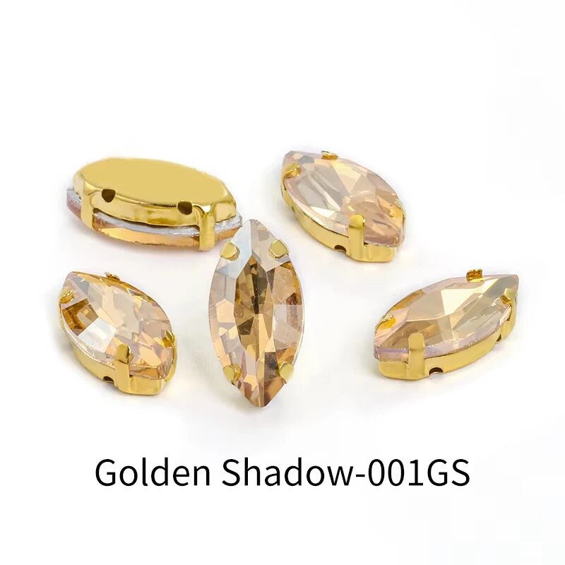 Стразы Golden Shadow-001GS, 7x15 мм, 50 шт
