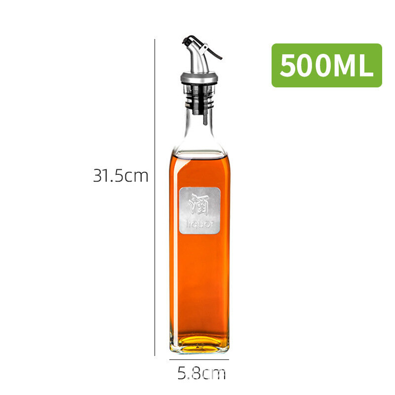 Квадратный стеклянный масляный горшок большой емкости для домашней кухни с автоматическим открытием и закрытием, непротекающая бутылка для масла и приправ, герметичный стеклянный масляный горшок