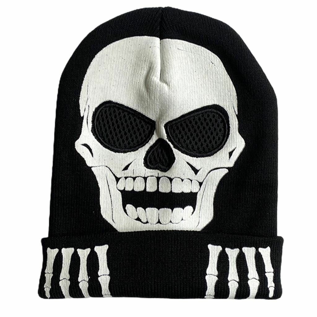 Перчатки скелета с когтями, светящиеся в темноте, - шляпа с черепом