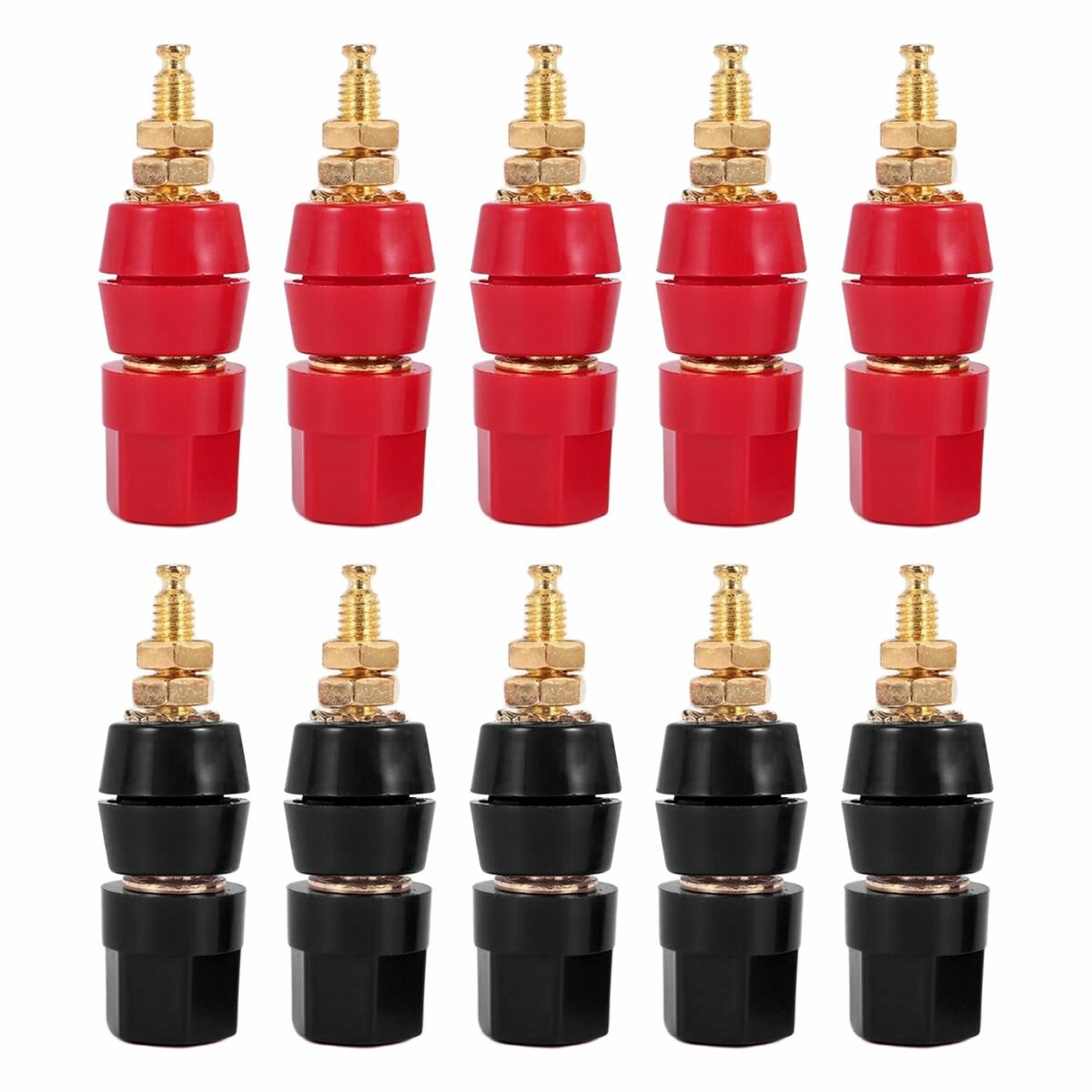 10 шт./лот позолоченный банановый зажим большой усилитель тока 4 мм штекер гнездо акустическая клемма 5 пар