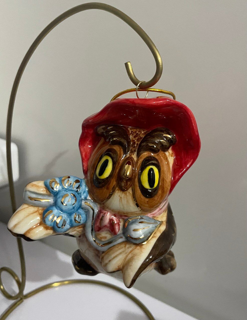 Сова из м/ф про Винни пуха ёлочная игрушка от Лефортовского фарфора, в индивидуальной упаковке