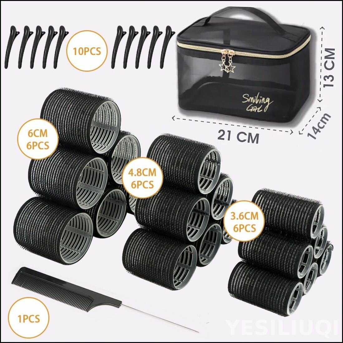 Бигуди липучки для локонов и объема с зажимами, набор 28 предметов