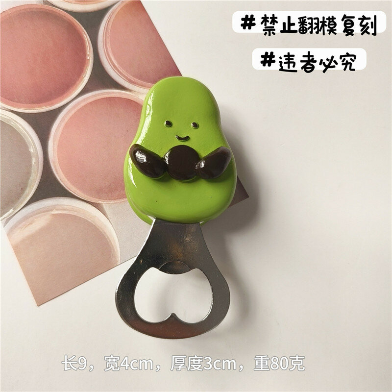 Милый мультяшный открывашка для бутылок с фруктами, магнит на холодильник, магнитная наклейка, открывашка для вина, аксессуары из смолы