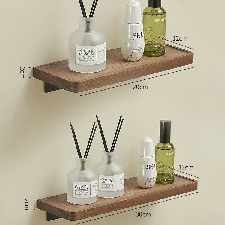 Стеллаж для хранения из орехового дерева, новый китайский стиль, легкая роскошь, ванная комната, многослойная доска из массива дерева, настенный хранительный шкаф, одиночная доска