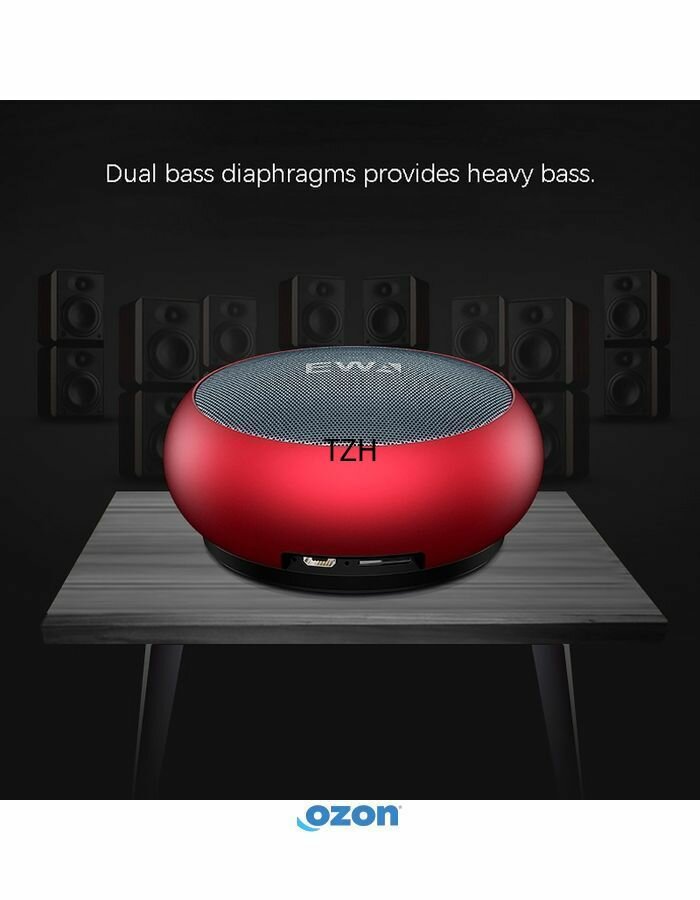 Мини Bluetooth колонка EWA A110, IPX5, металл, черная