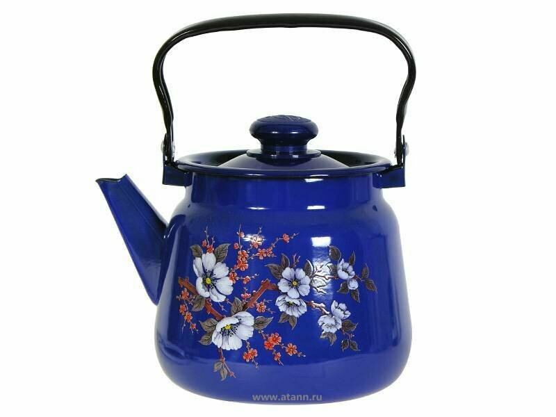 Чайник 3.5л с рисунком кобальтовый