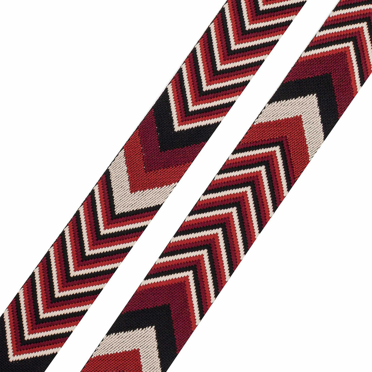 3Al354 Стропа ременная с принтом двухсторонняя (100% полиэстер) 38мм*3м/упак (D160 красный/бордовый/бежевый)