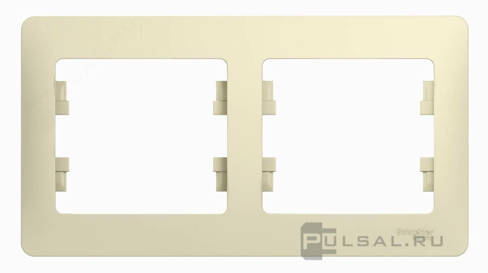 Рамка Schneider Electric 2 поста горизонтальная пластмасса бежевый Glossa