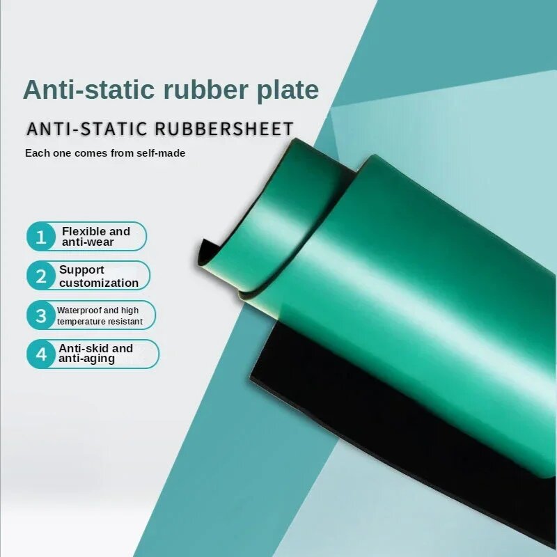 Антистатический Настольный коврик 1000*500*2 мм, зеленый антистатический Настольный коврик, резиновый лист для обслуживания электроники, антистатический резиновый коврик