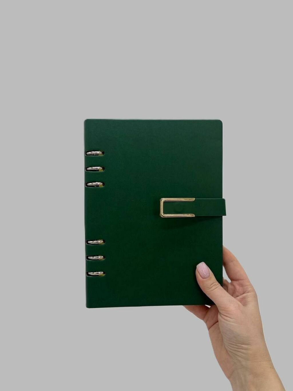 Блокнот-органайзер А5 на кольцах 96 л. на магните в линейку зеленый (5919-1-xd07)