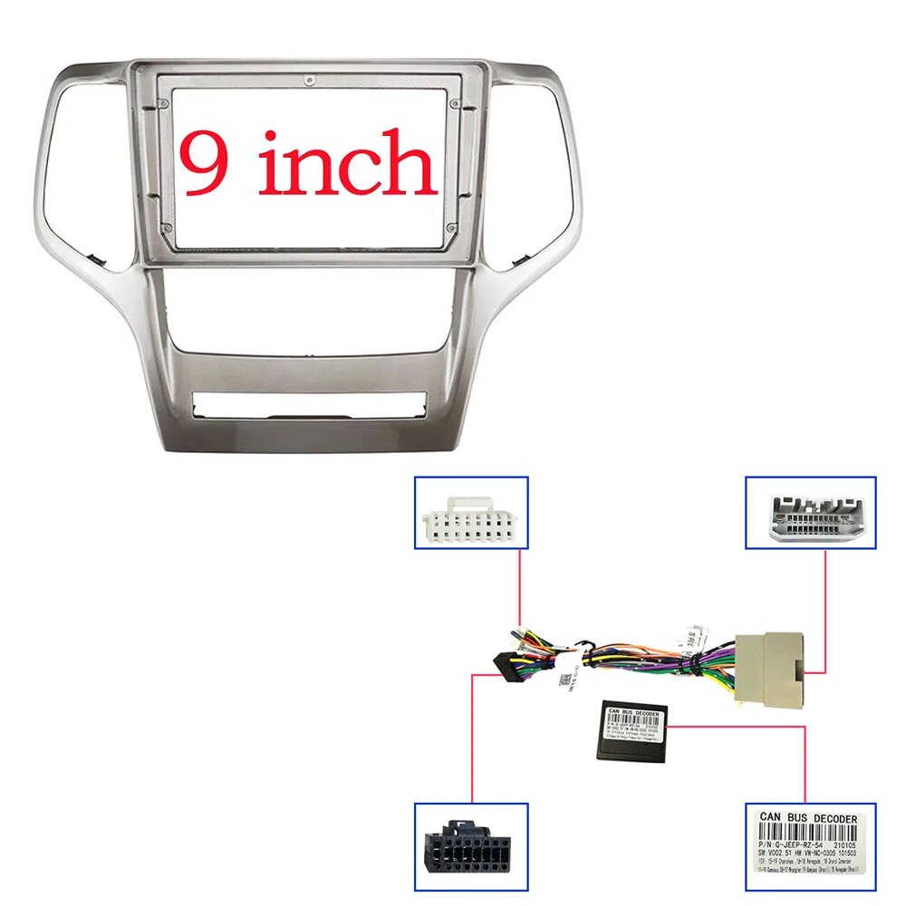 Рамка 9" для Jeep Grand Cherokee 2008-2012, адаптер, canbus