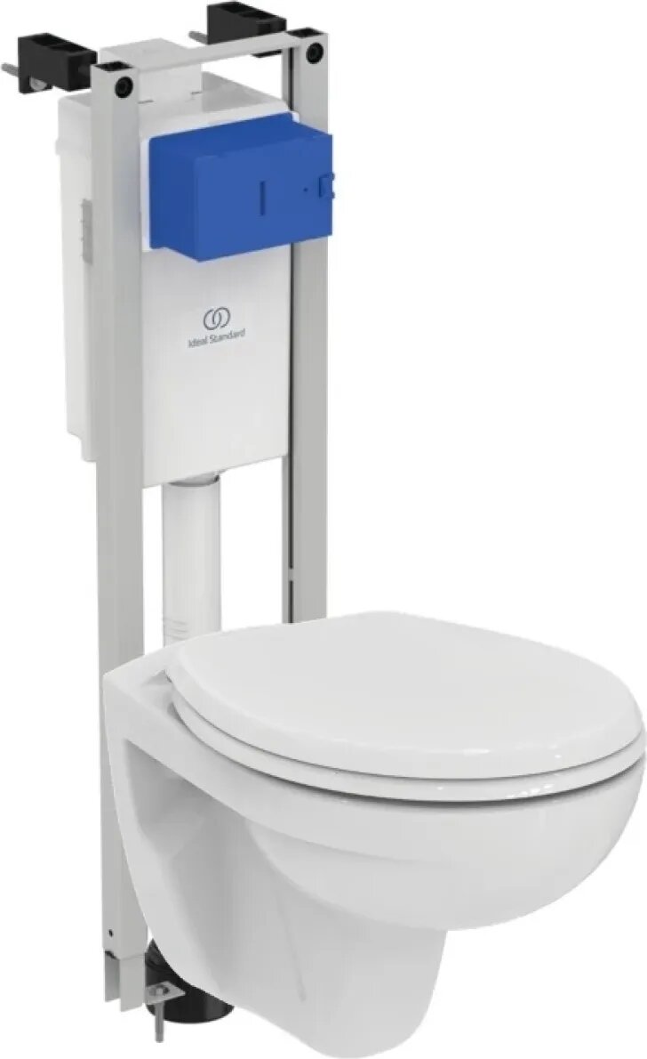 Комплект унитаза с инсталляцией Ideal Standard Eurovit W660101 подвесной безободковый с сиденьем микролифт