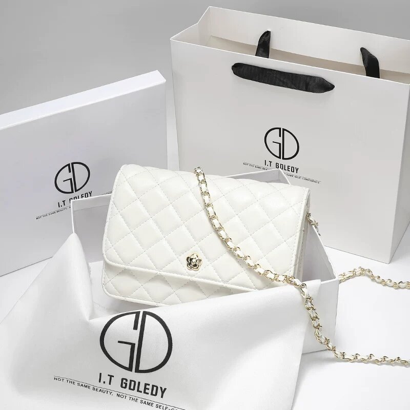 Сумка из натуральной кожи IT GDLEDY в стиле Chanel для женщин 2025 года, новая зимняя сумка через плечо, практичный подарок на день рождения