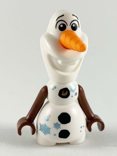 Минифигурка Lego dp074 Olaf - Mini Doll Body, Metallic Light Blue Snowflakes