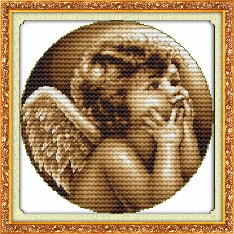 NKFвышивка крестом наборы, Схема на 14CT "Маленький ангел Кюпить",35*35CM