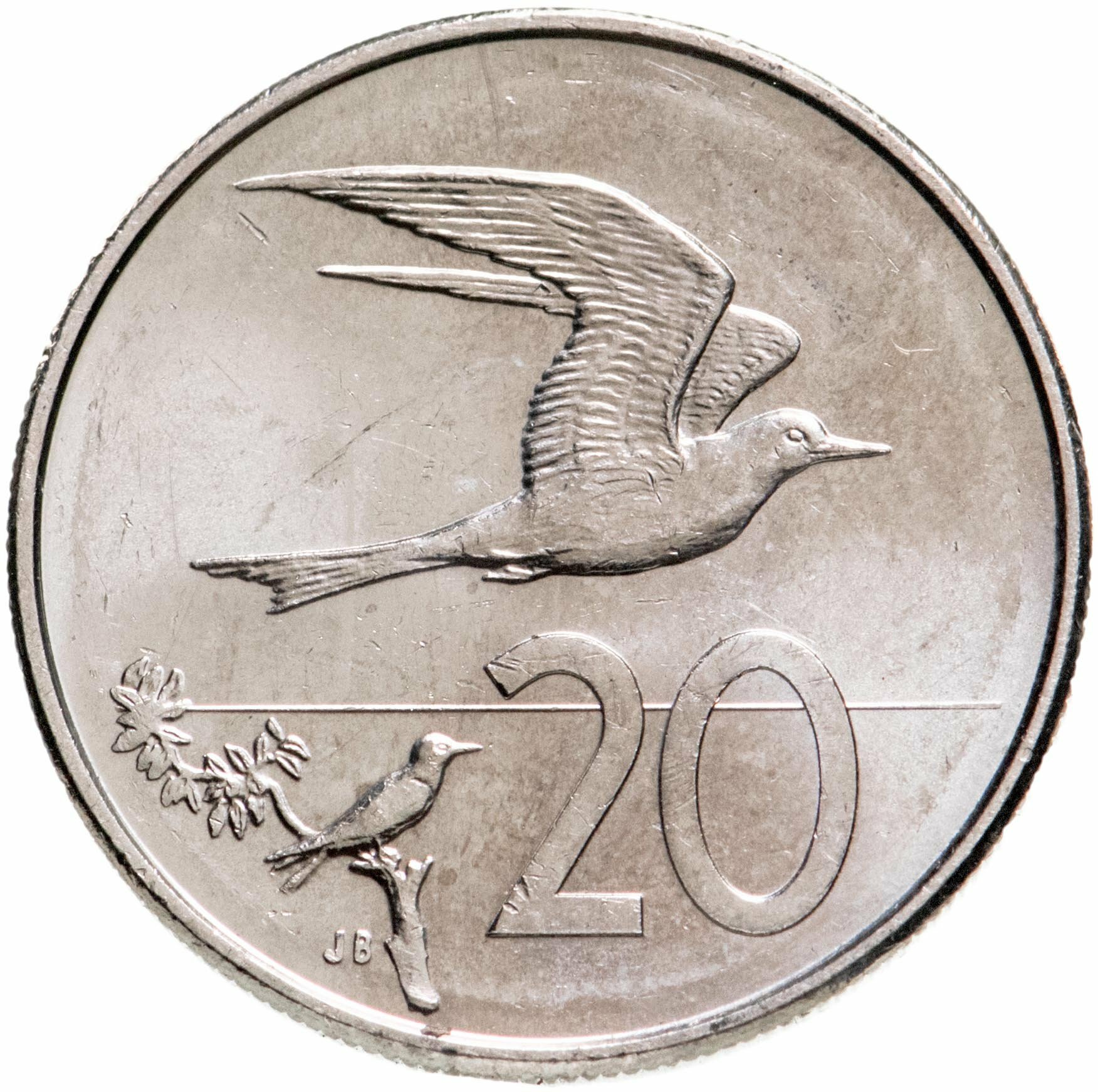 Острова Кука 20 центов 2015, Сталь, в сохранности AU