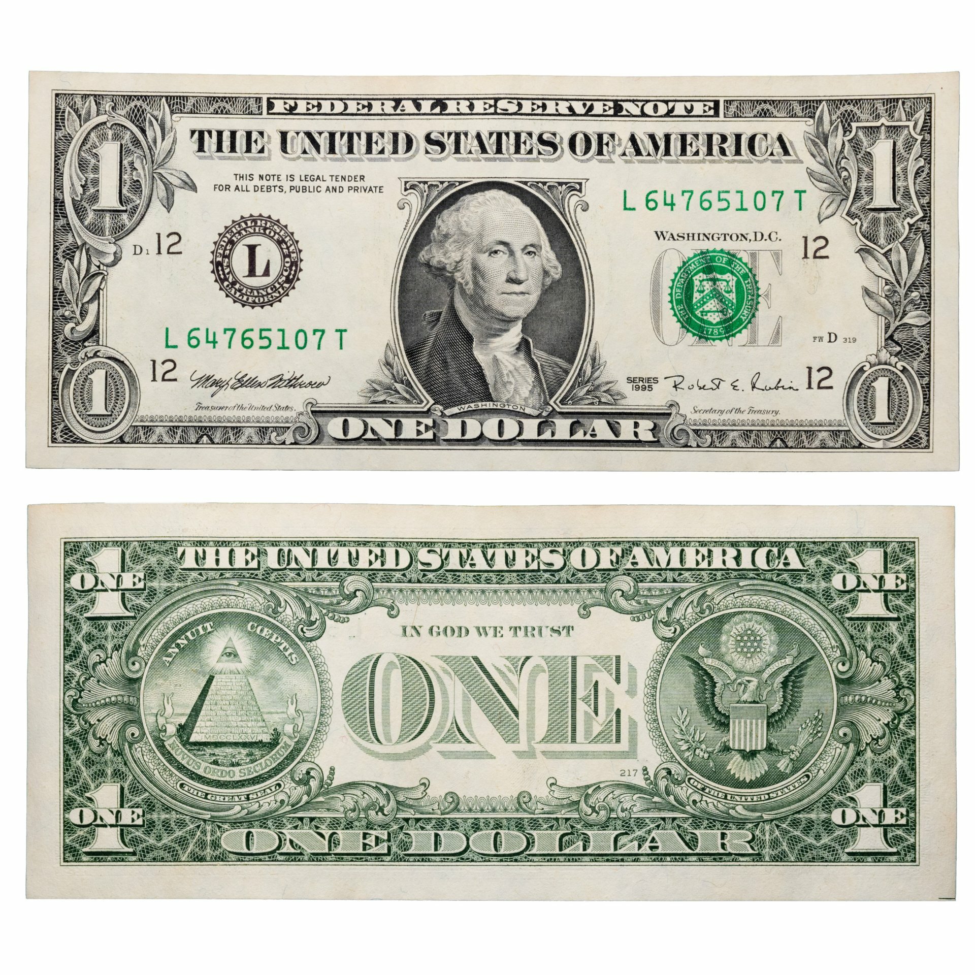 США 1 доллар 1995 Pick 496a L-Сан Франциско "FW" Fort Worth