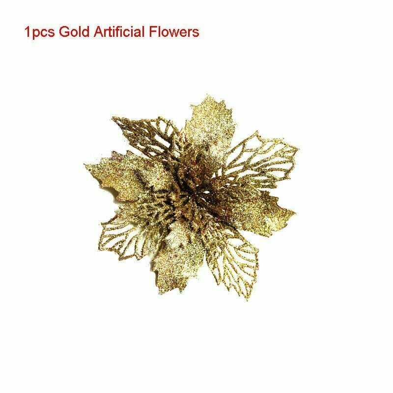 Искусственные цветы с блестками бренд не указано золото 1 шт