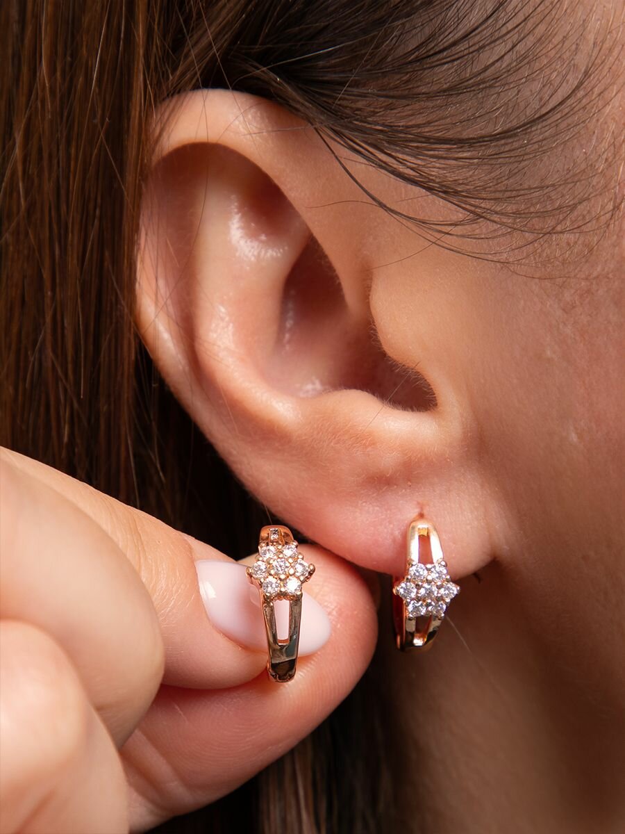 Серьги конго, искусственный камень