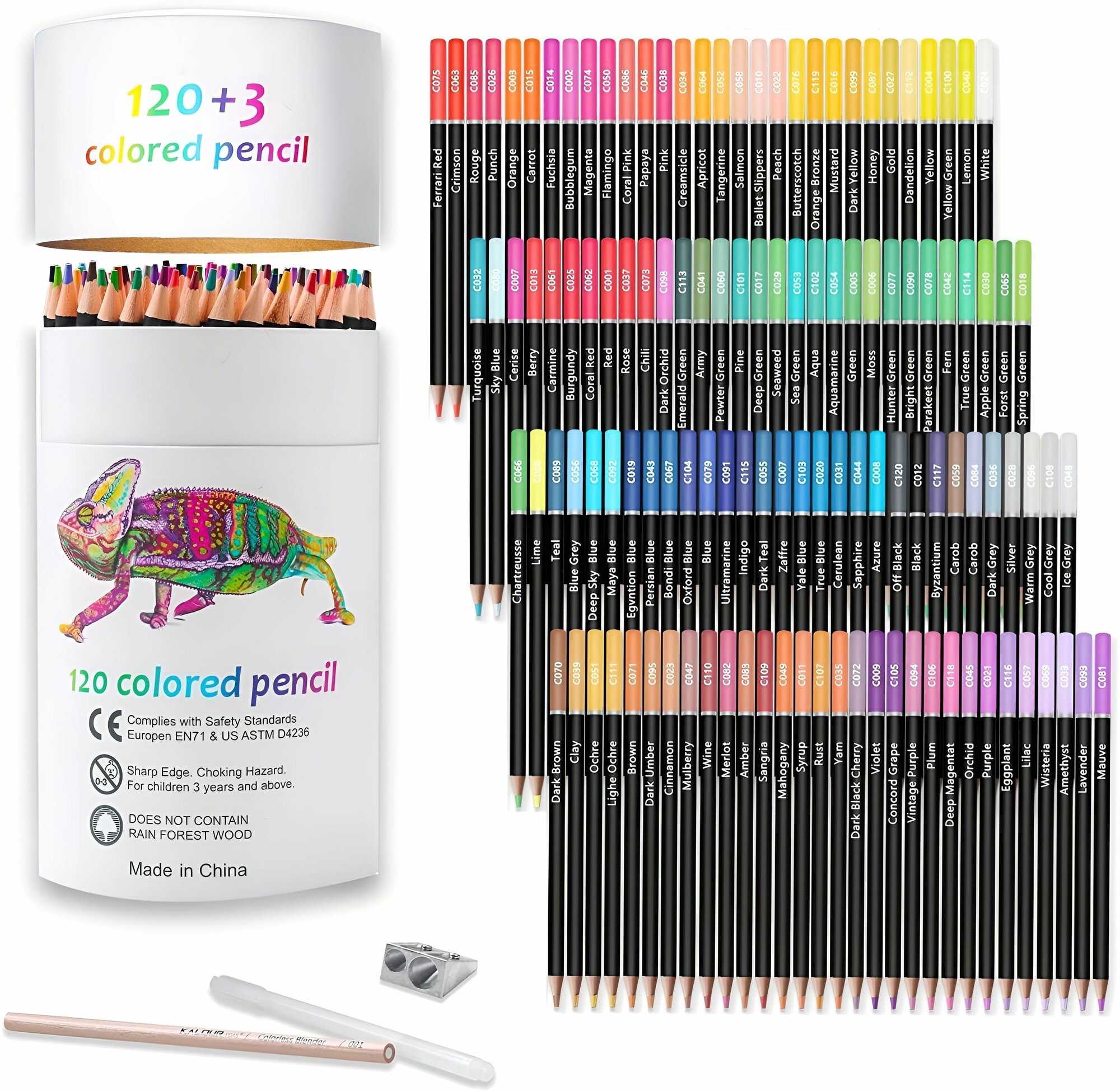 H&C Official Store Набор карандашей, вид карандаша: Акварельный, Карбоновый, 120 шт.