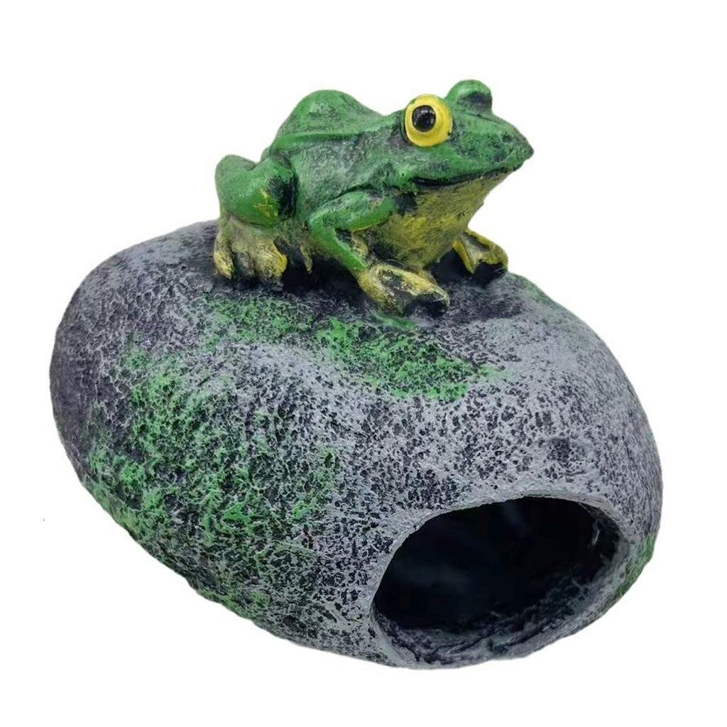 Скульптура из смолы для аквариума: лягушка, дельфин, укрытие для креветок, лягушачья пещера