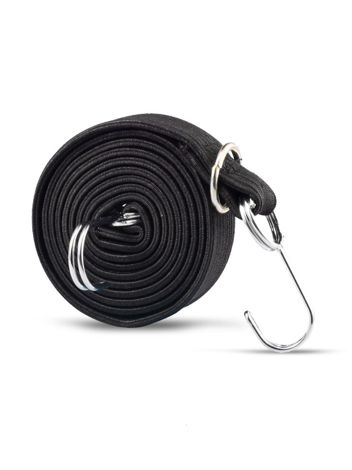 Прочный капроновый трос для крепления груза на мотоцикле, 2 метра черного цвета