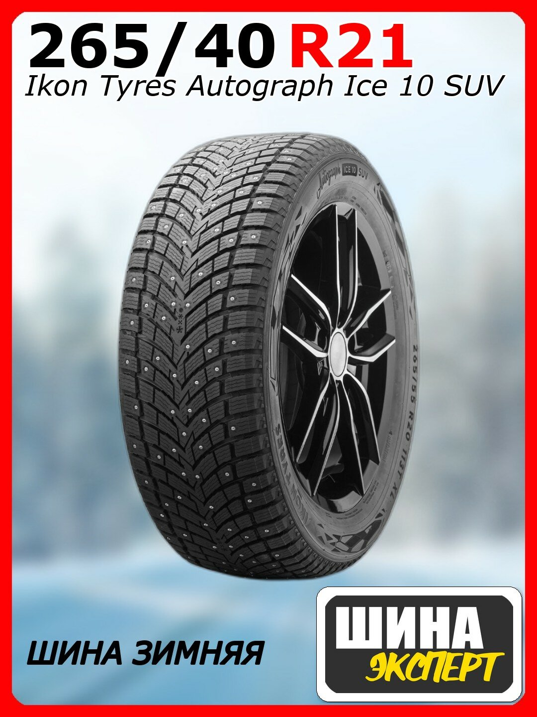 Шина зимняя шипованная Ikon Tyres 265/40/21 T 105 Ikon Autograph Ice 10 SUV XL Ш. для легковых автомобилей TS78168