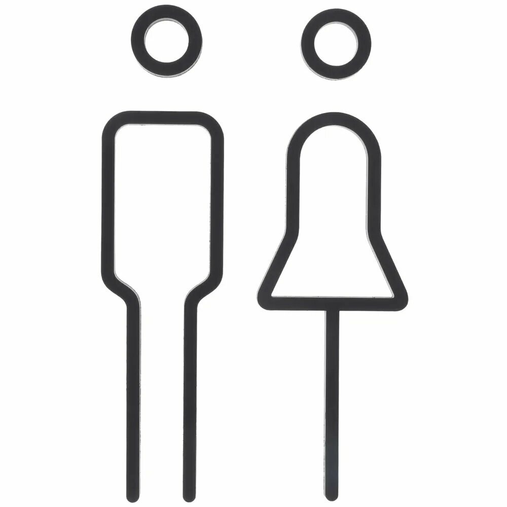 Акриловая указатель туалета с мужским и женским символом для оформления