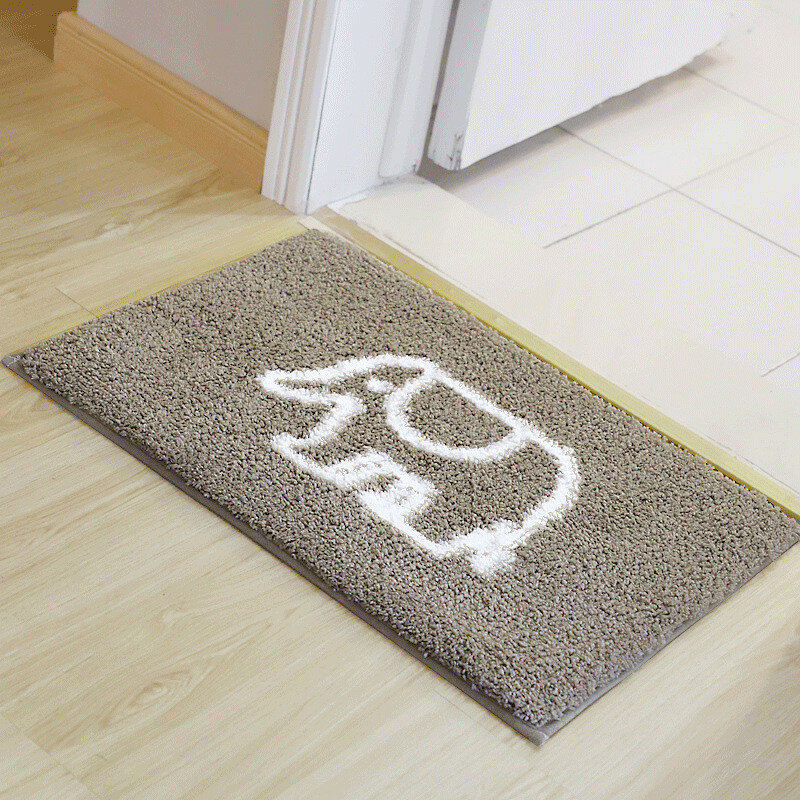 Ковровое покрытие с милым животным узором и водоотталкивающим материалом для дома вход серый слон