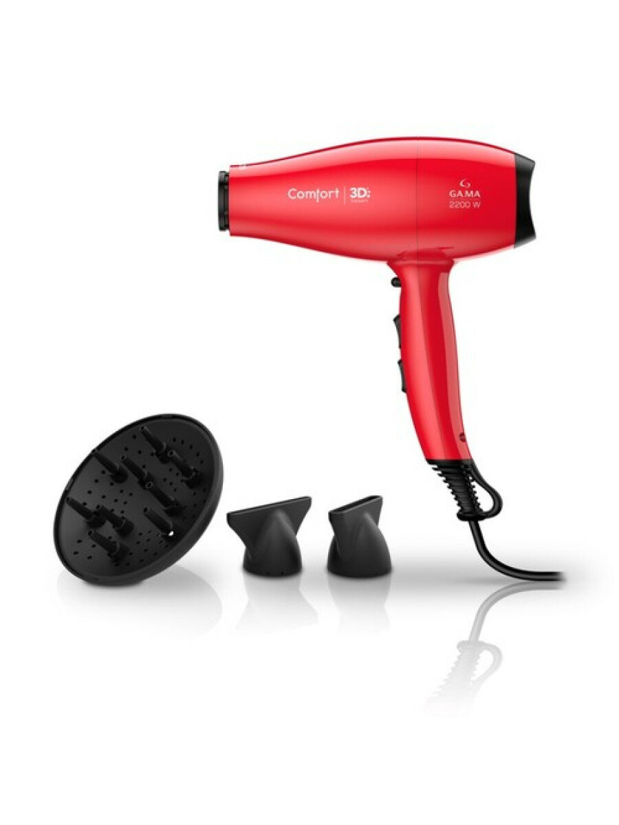 Фен GA.MA COMFORT 3D красный/черный