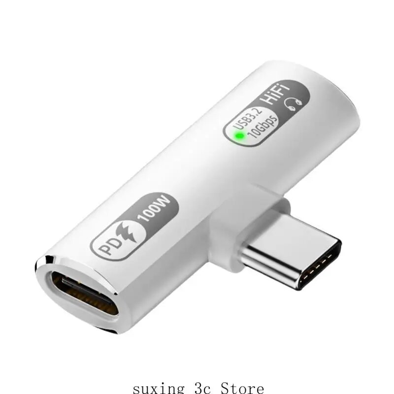 USB C Аудио Адаптер с PD 100W, Белый