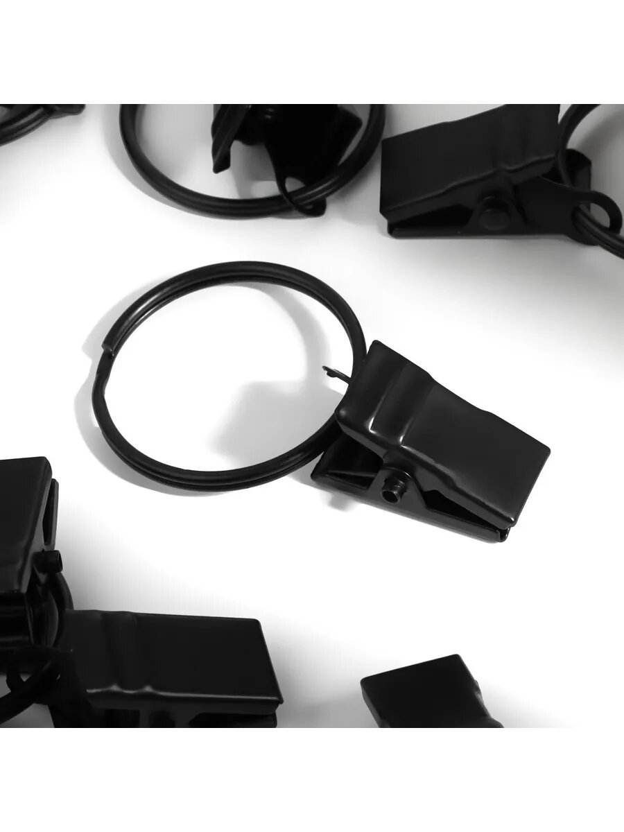 Зажим для штор с кольцом для карниза 20шт d-22/26мм