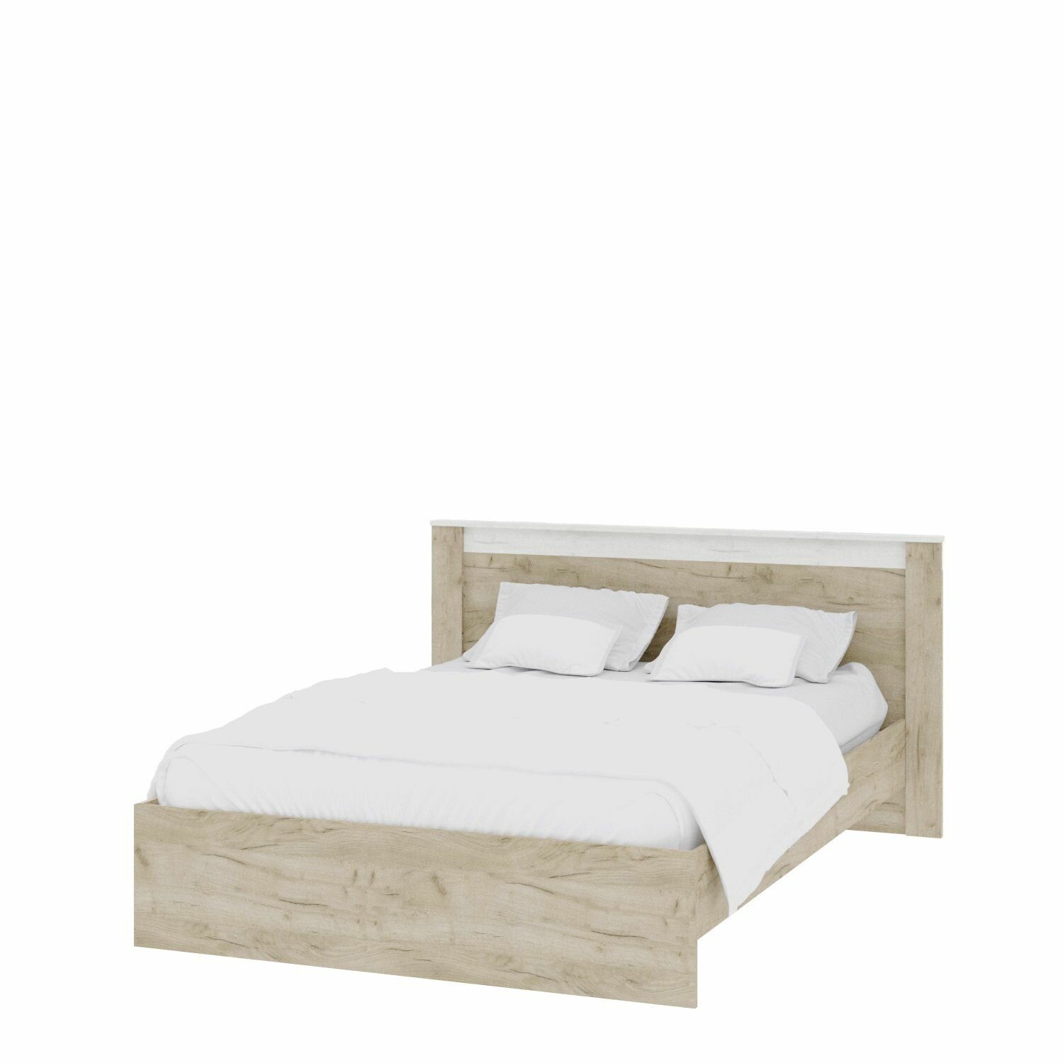 Кровать Спальня Адель (1,4) (дуб крафт серый/дуб крафт белый) 920х1638х2046 тэкс