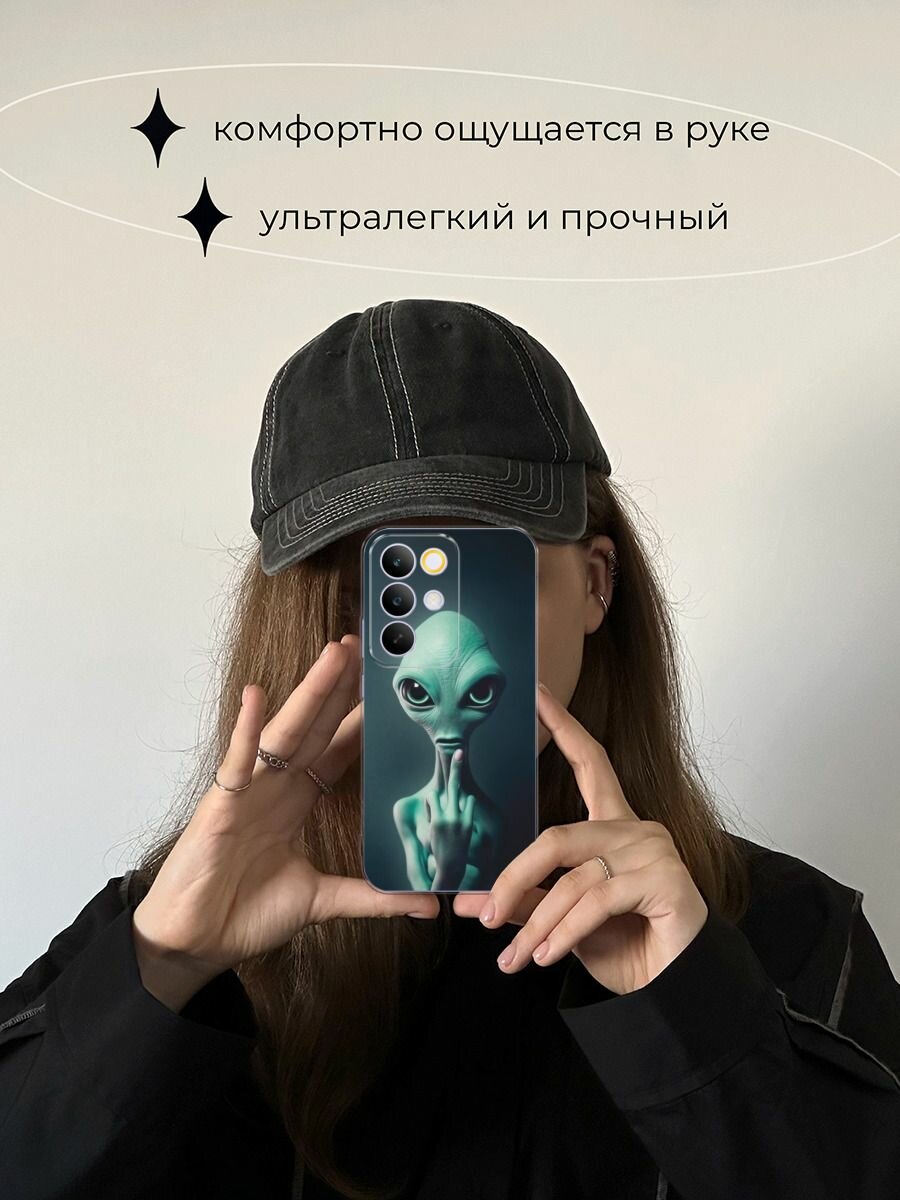 Чехол на Realme C85 Pro / Реалми C85 Про с принтом Жест пришельца — фото 1