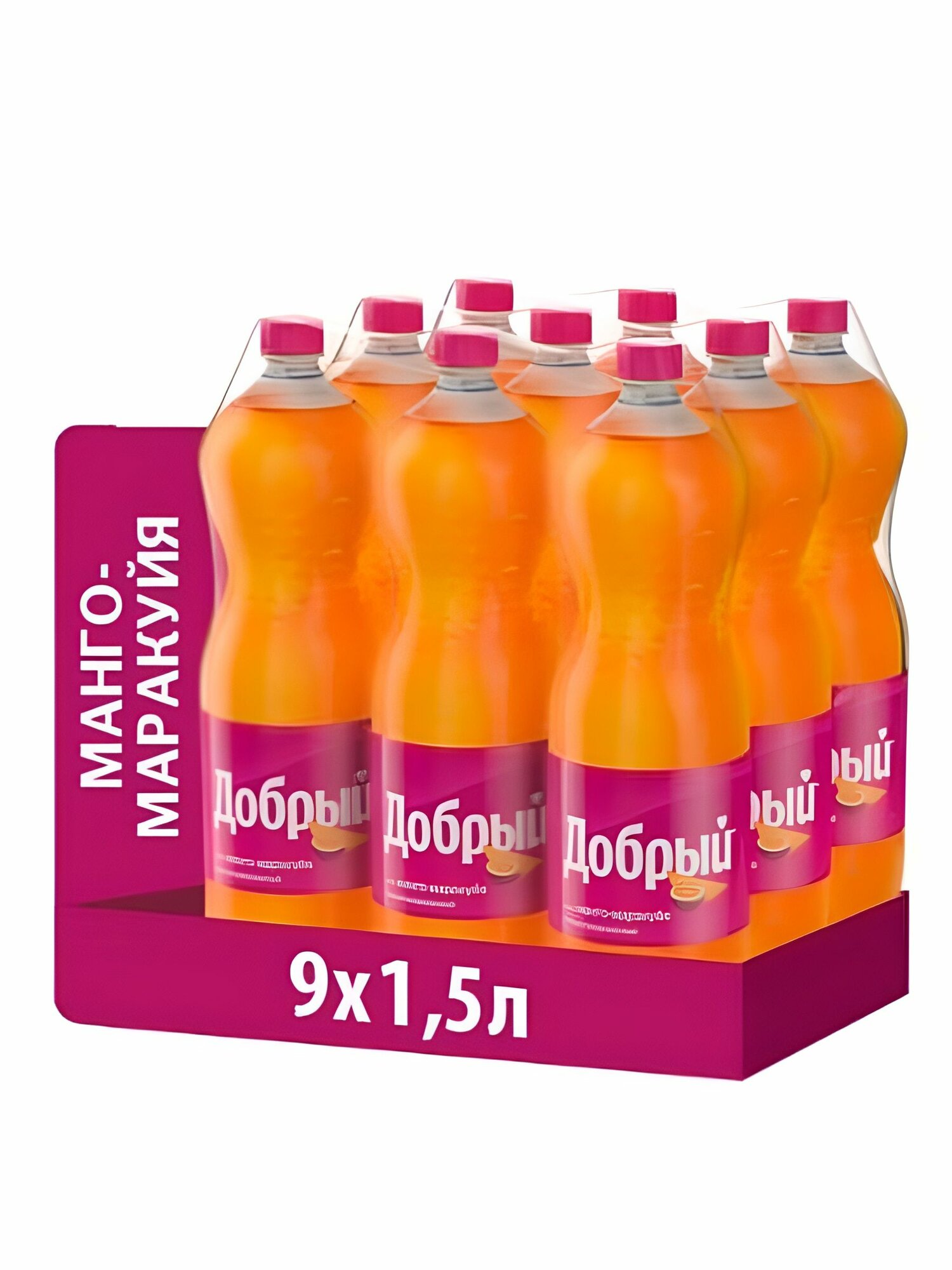 Напиток Добрый Манго-маракуйя, 1,5 л. ПЭТ. Упаковка 9 шт.
