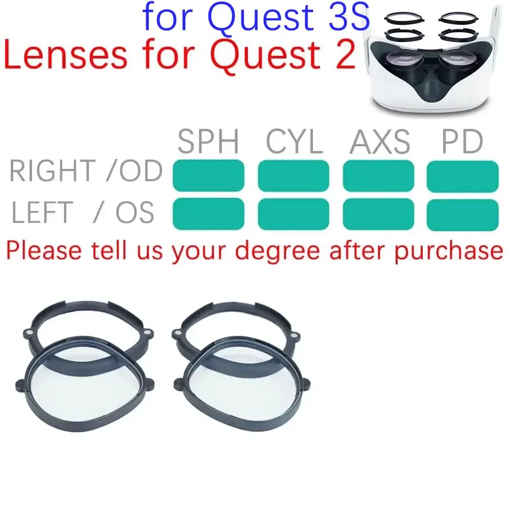 Линзы для Oculus Quest 2 Quest 3 UZCMVR for Quest 2 Quest 3S