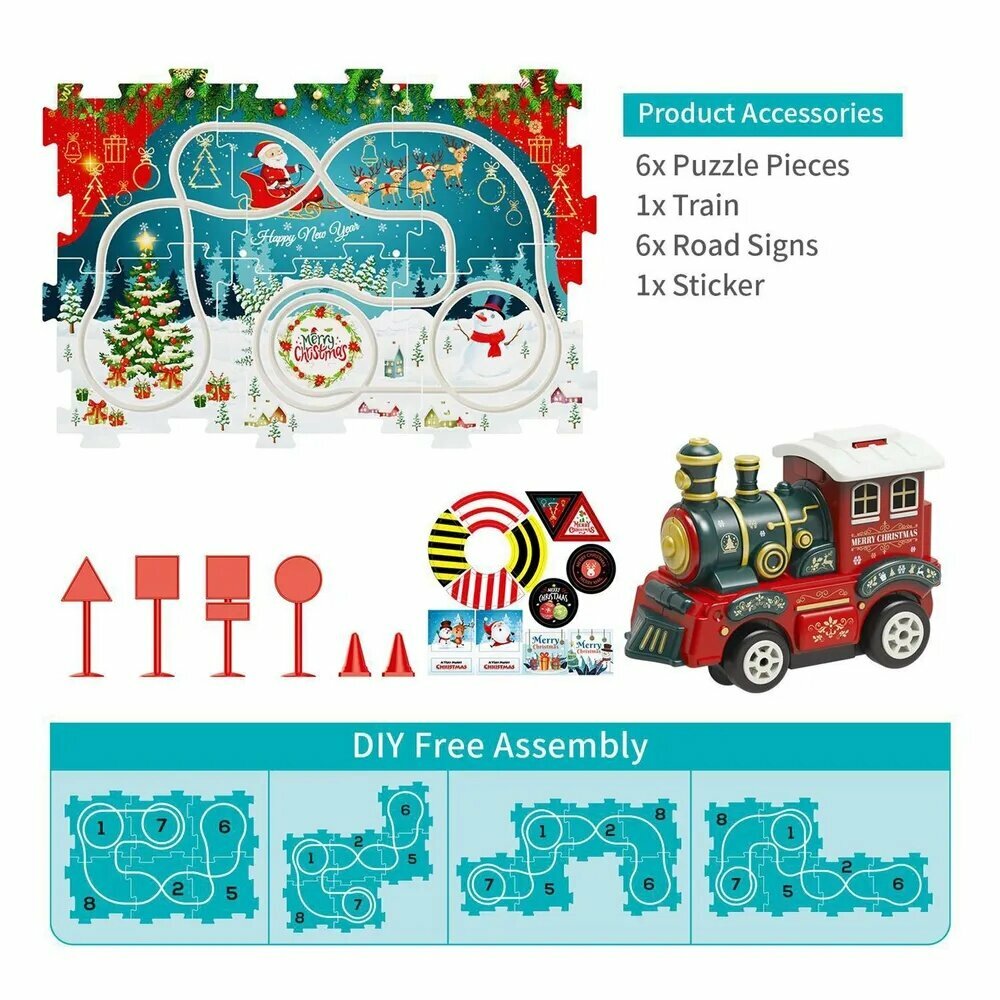 Электрический железнодорожный набор-пазл с поездом