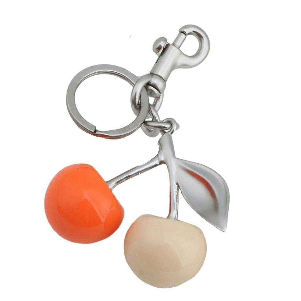 Оранжевый ключник в виде вишни, Два цвета - Серебро