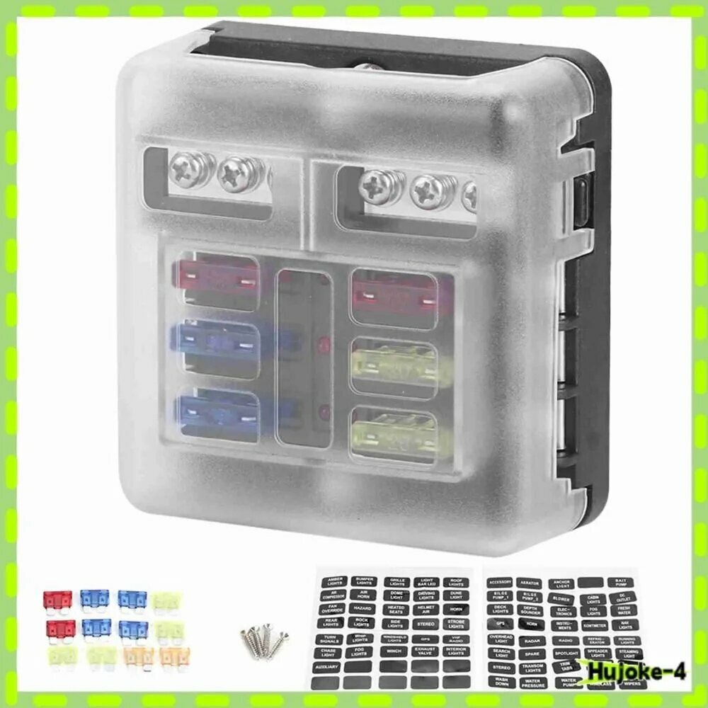 Блок предохранителей 6-позиционный, универсальный автомобильный аксессуар, влагостойкий и безопасный