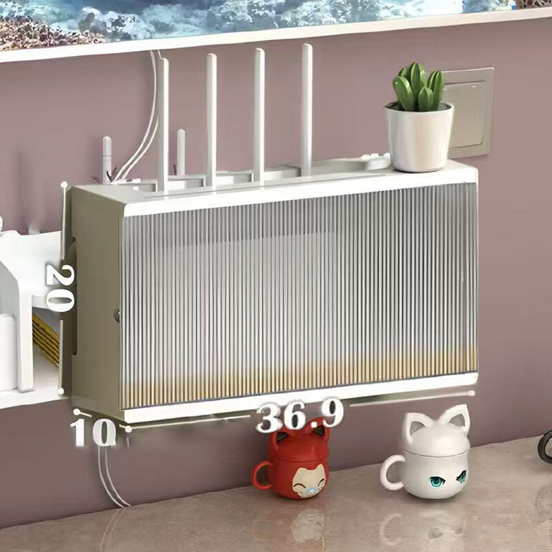 Набор для гостиной: ТВ-приставка, роутер, Wi-Fi, настенный ящик для хранения, крышка для розетки ТВ-приставки, акриловый ящик