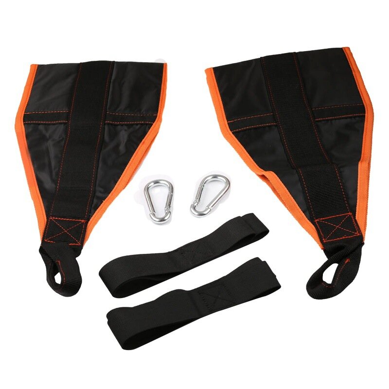 Пояс для пресса со шпагой для подтягиваний консольного тренажера с подъемом ног и держанием рук подвесного устройства держателя рук шпагата (Утолщенный оранжевый комплект в пару)